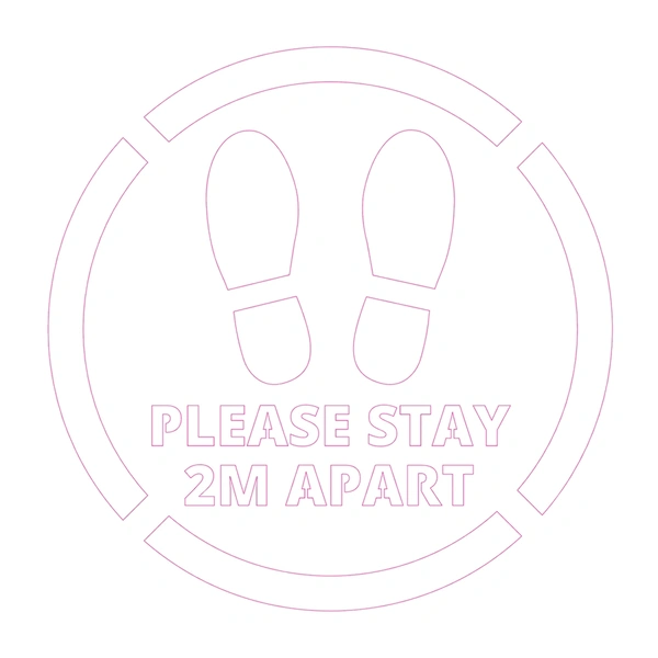 2m Distance Floor Stencil | Bulpitt Print Ltd